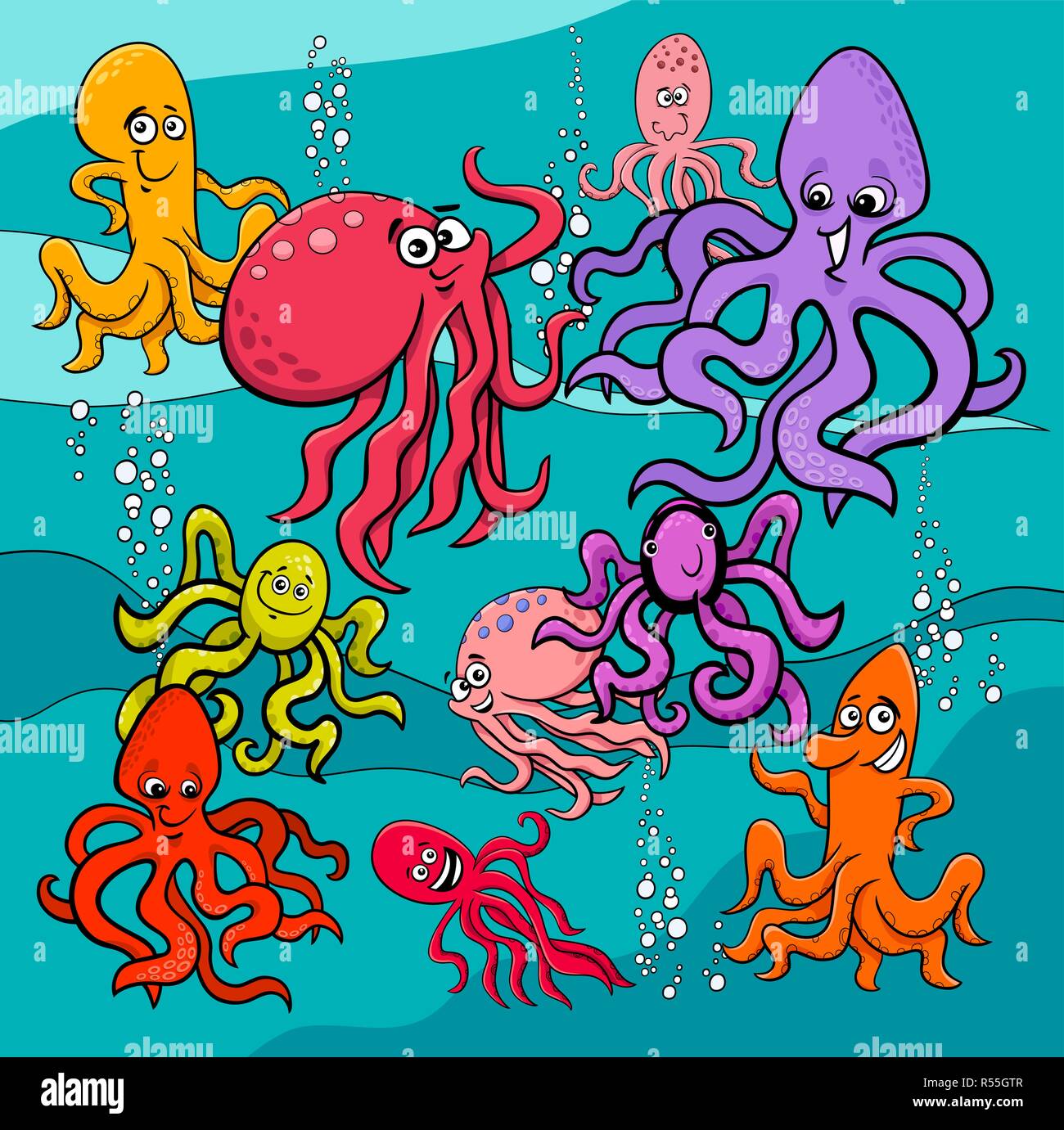 Smiling sea animals Stock Vector Images - Alamy