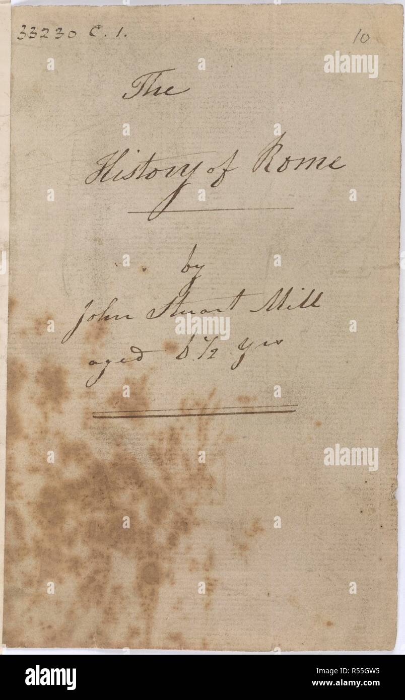 Title page. History of Rome. England; circa 1813. [Whole folio] Copy of ...