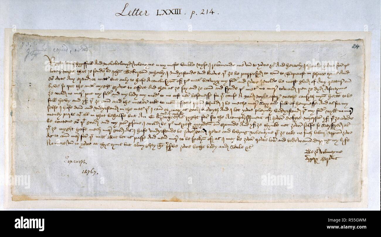 Paston letter hi-res stock photography and images - Alamy