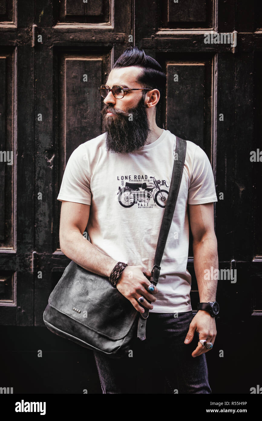 Portrait of a young hipster Stock Photo - Alamy