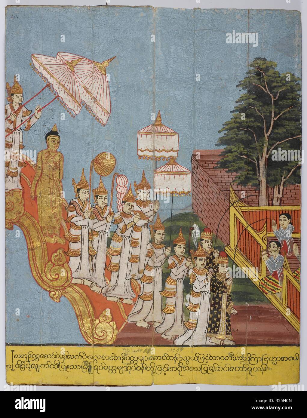 The Buddha's descent from heaven. The Buddha preached in heaven and ...