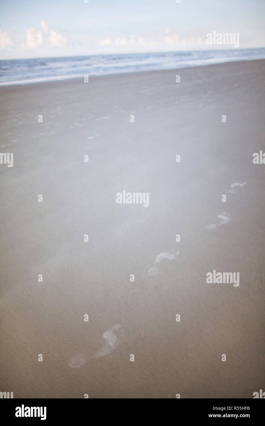 Footprints in the sand at beach Stock Photo - Alamy