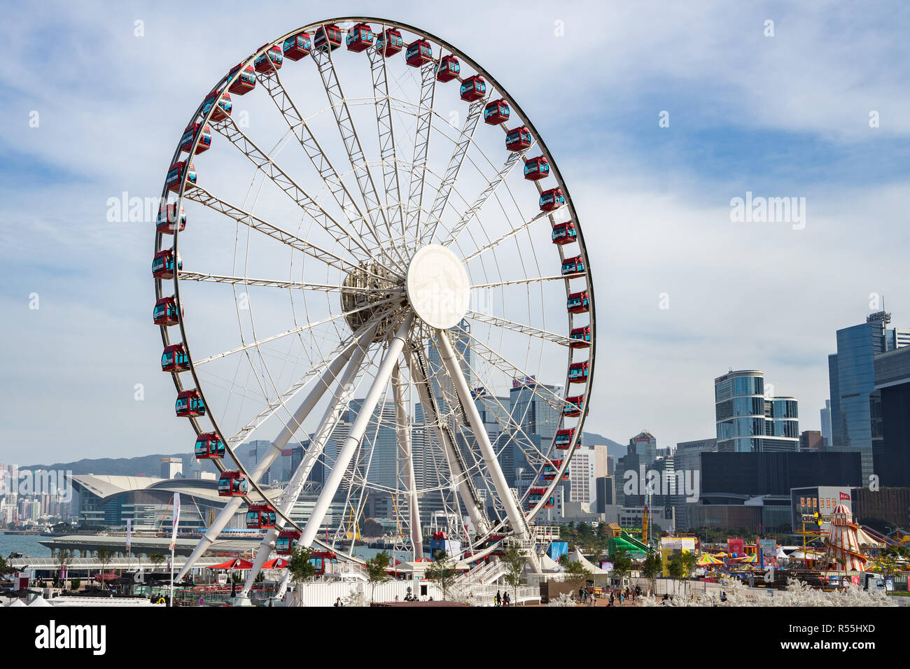 Hong Kong Observation Wheel is a popular tourist attraction in Central ...