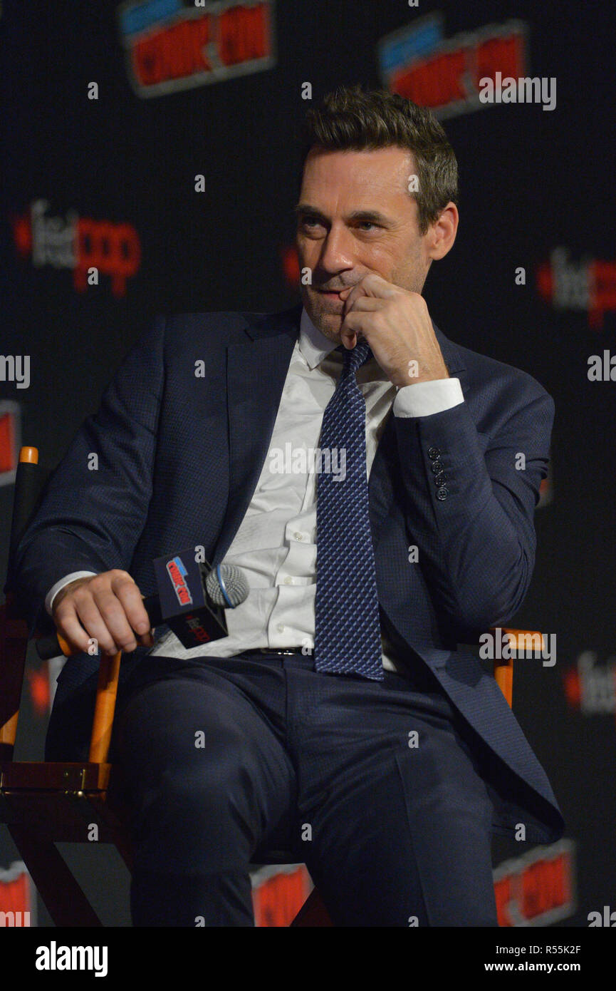 Jon Hamm attends the 'Good Omens' TV show panel at New York Comic Con ...