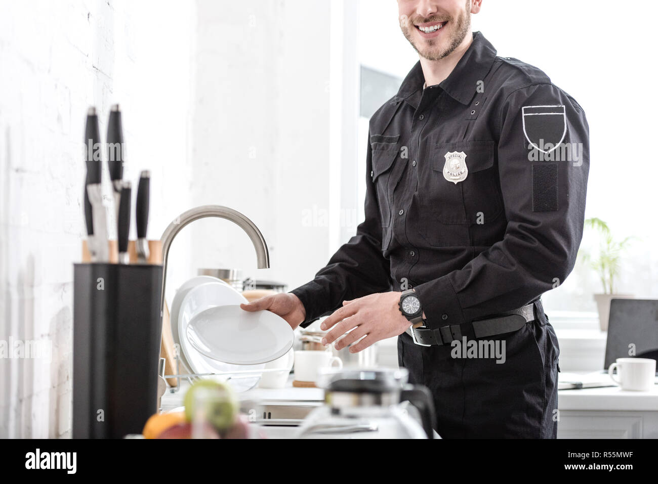 Black person cleaning kitchen utensils hi-res stock photography and ...