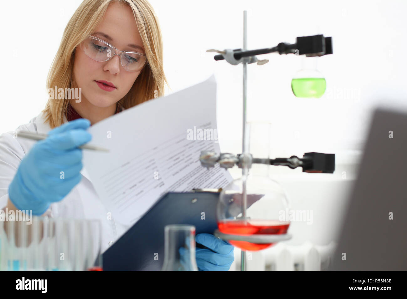 Female chemist in the laboratory of biological Stock Photo - Alamy
