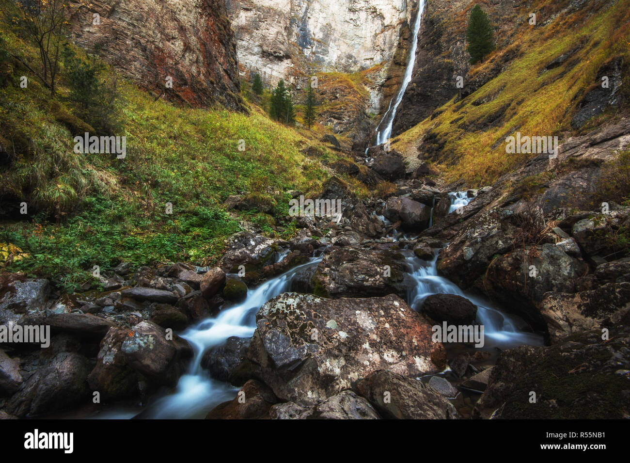 Waterfall on river Shinok Stock Photo - Alamy