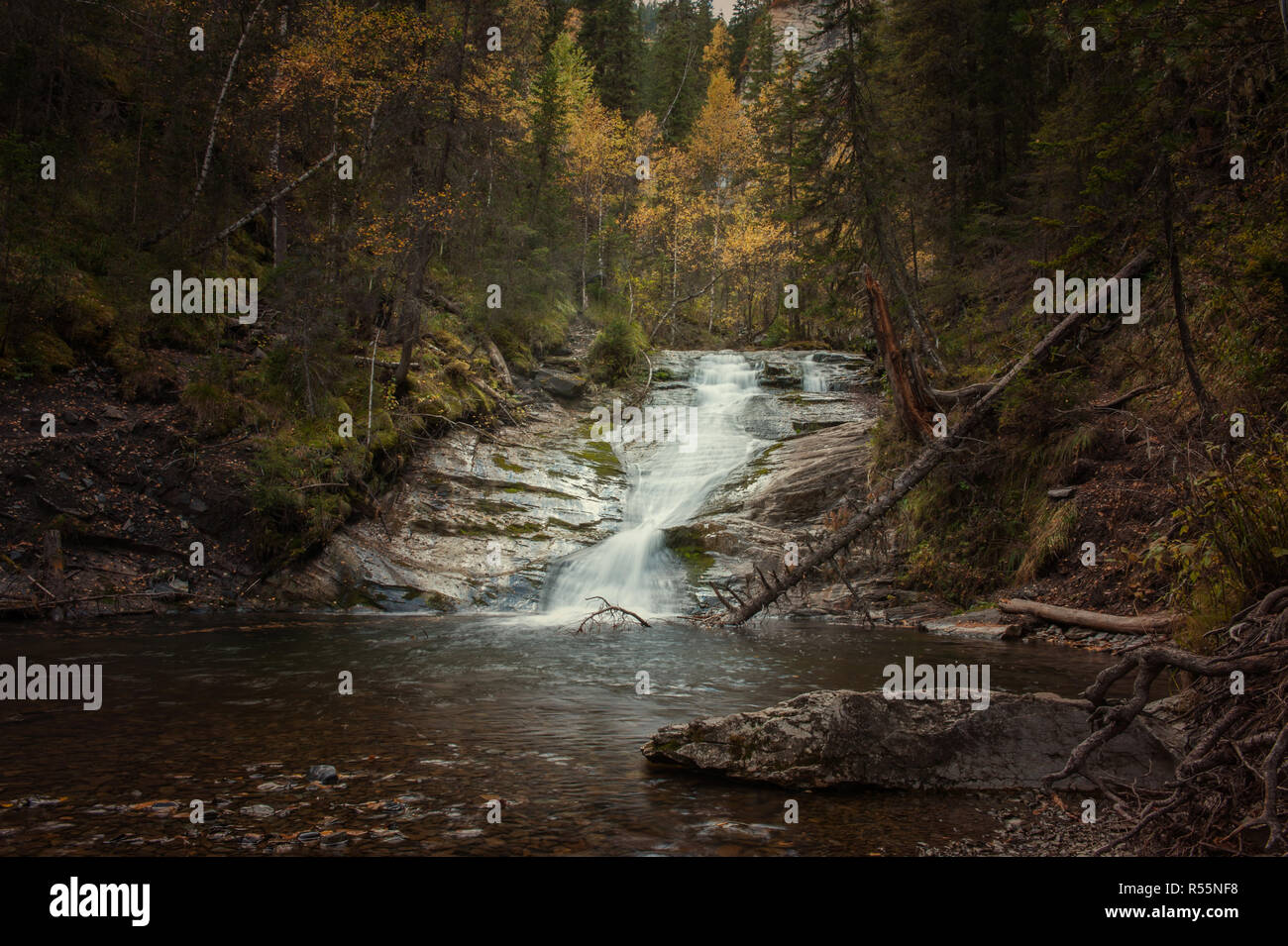 Waterfall on river Shinok Stock Photo - Alamy