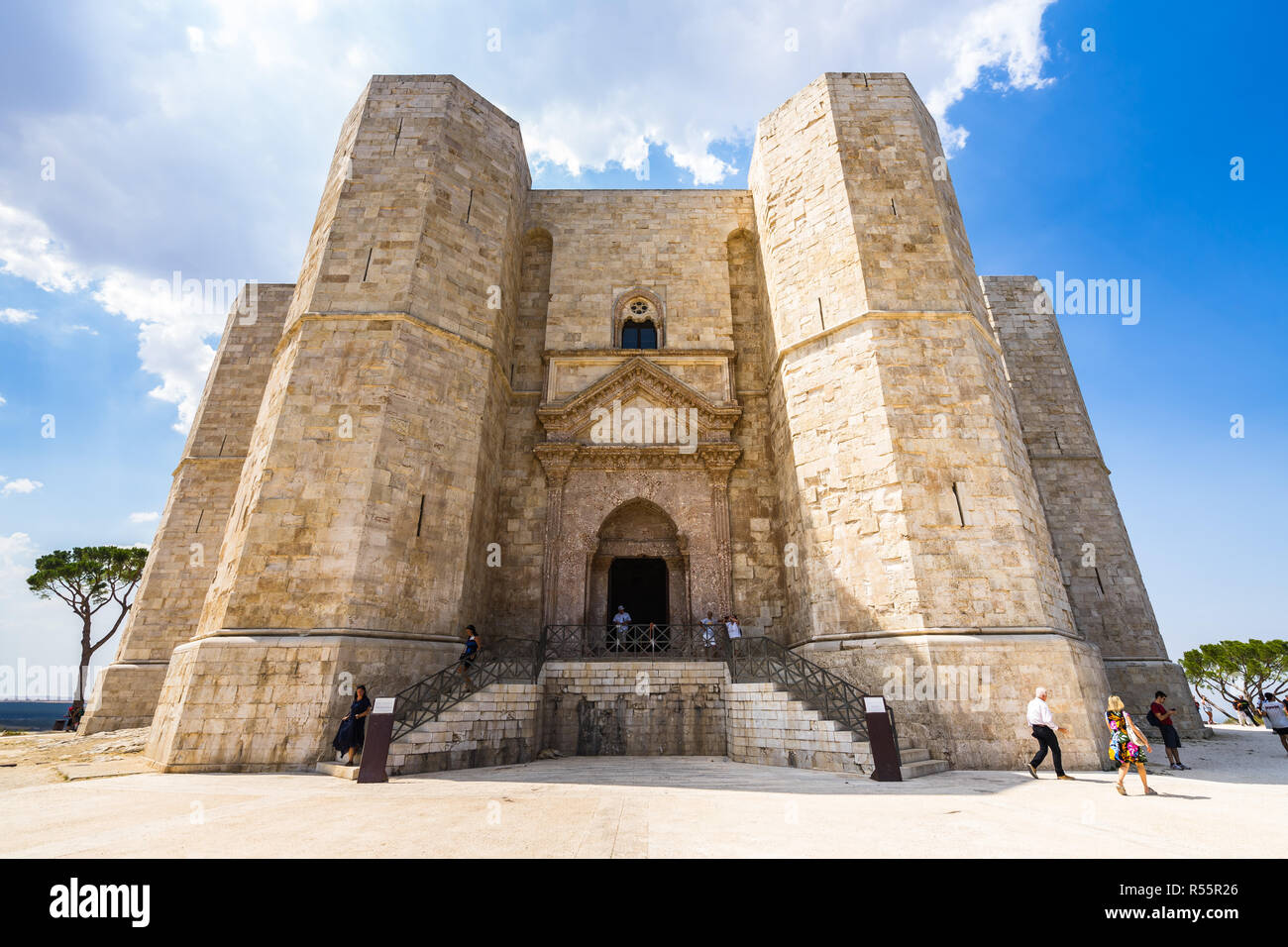 Wide angle view of main entrance of Castel del Monte, an UNESCO World ...