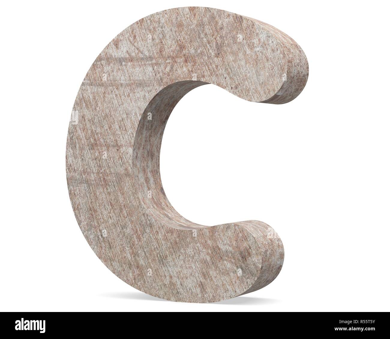 Conceptual old rusted metal capital letter -C, iron or steel industry ...