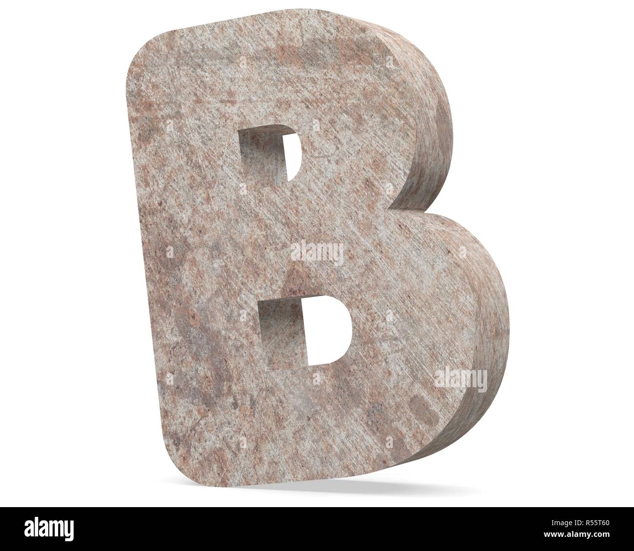 Conceptual old rusted metal capital letter -B, iron or steel industry ...