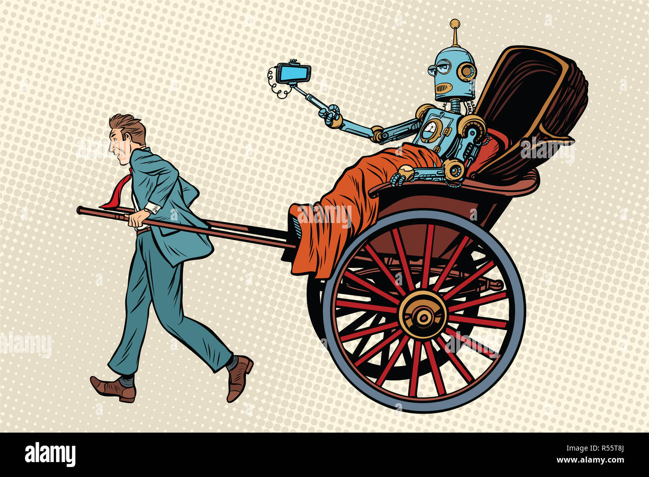 People rickshaw ride robot Stock Photo - Alamy