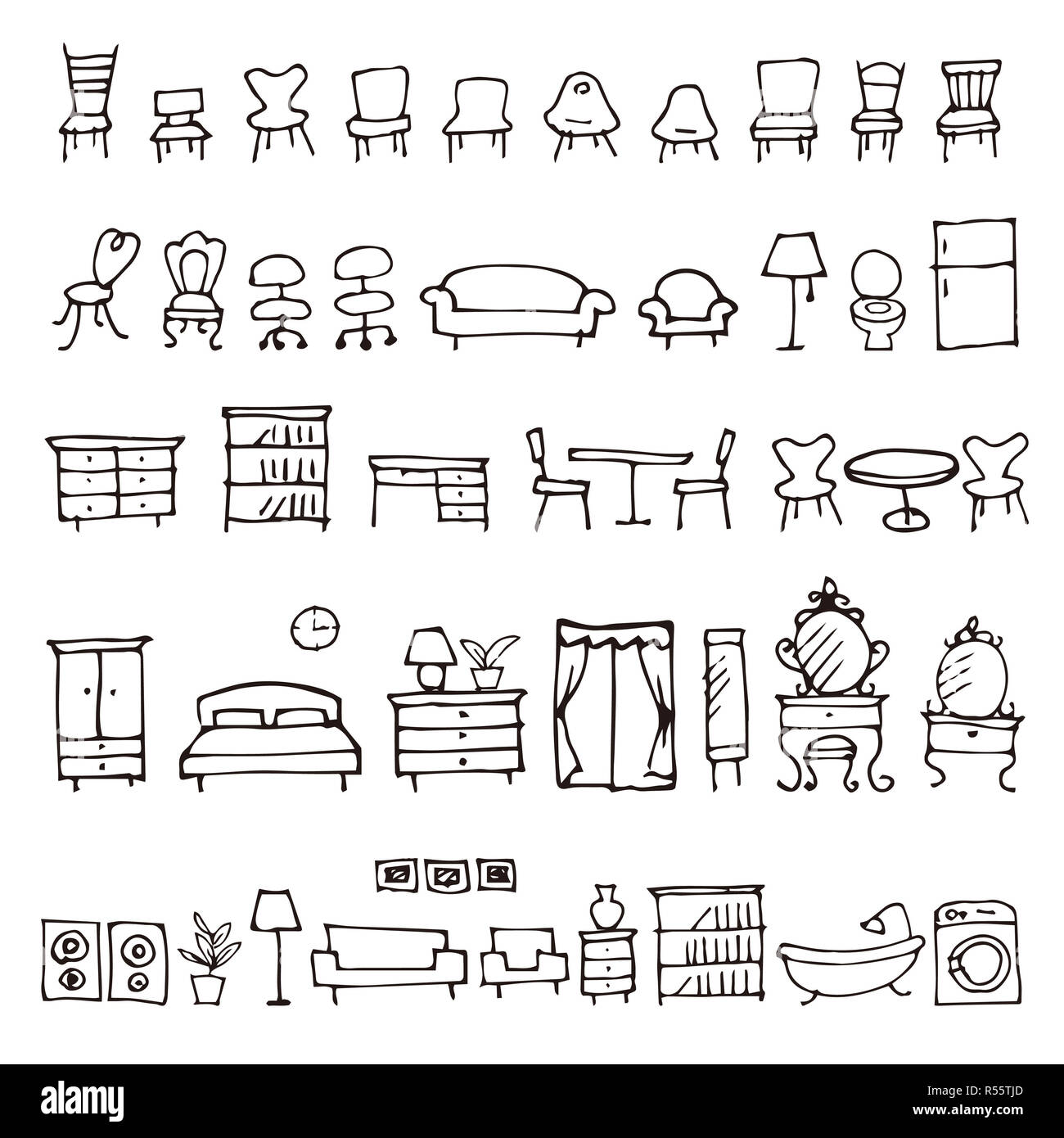 Vector hand drawn mirror Cut Out Stock Images & Pictures - Alamy