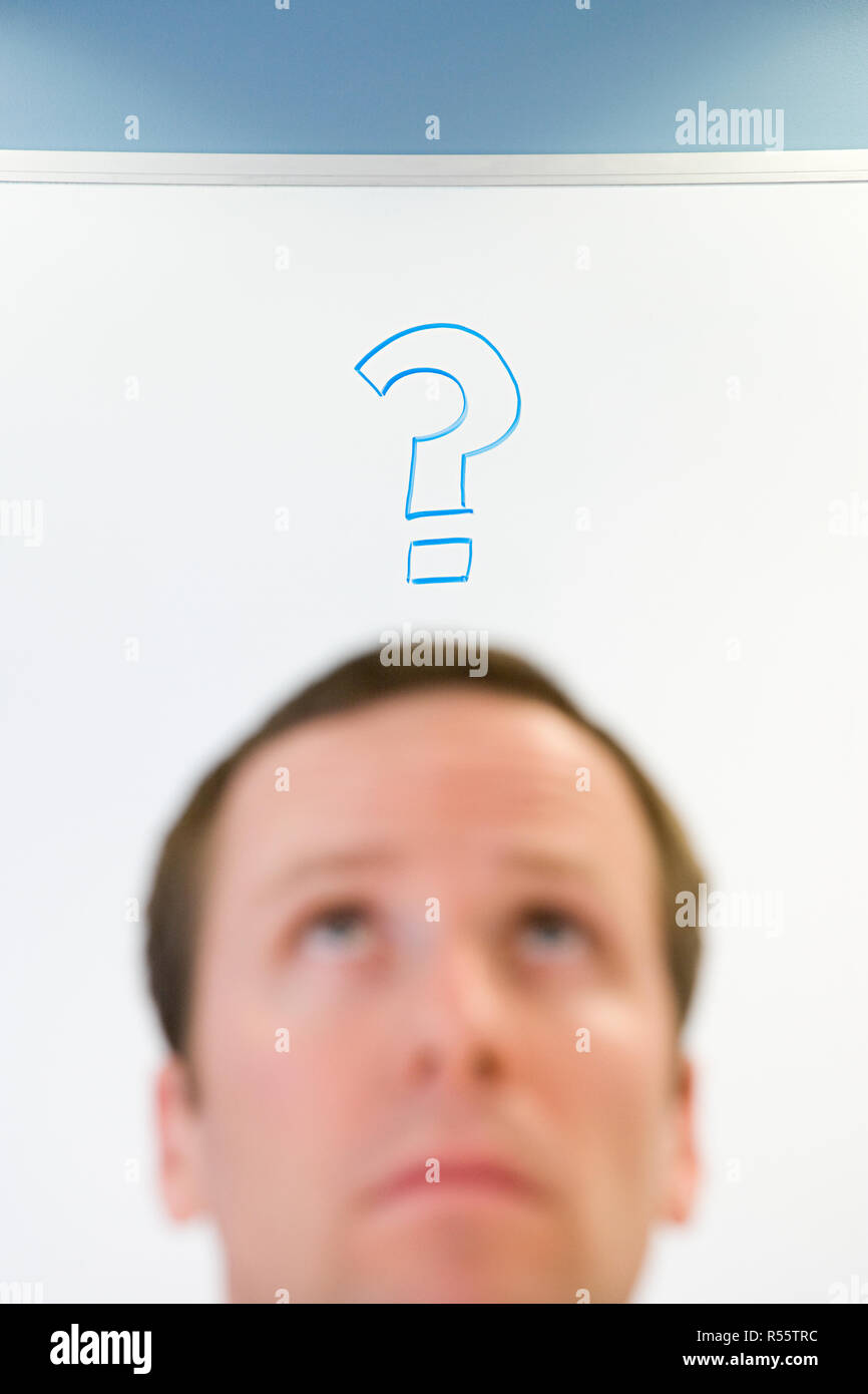 Man question mark above head hi-res stock photography and images - Alamy