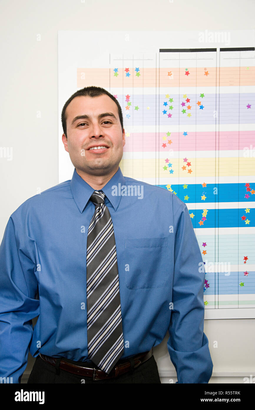 Office worker and chart Stock Photo - Alamy