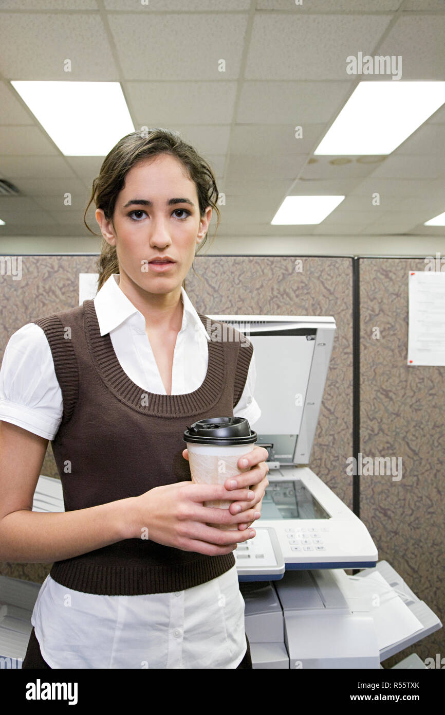 Office worker with coffee Stock Photo - Alamy