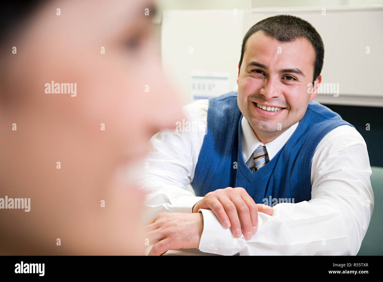 Smiling office workers Stock Photo - Alamy