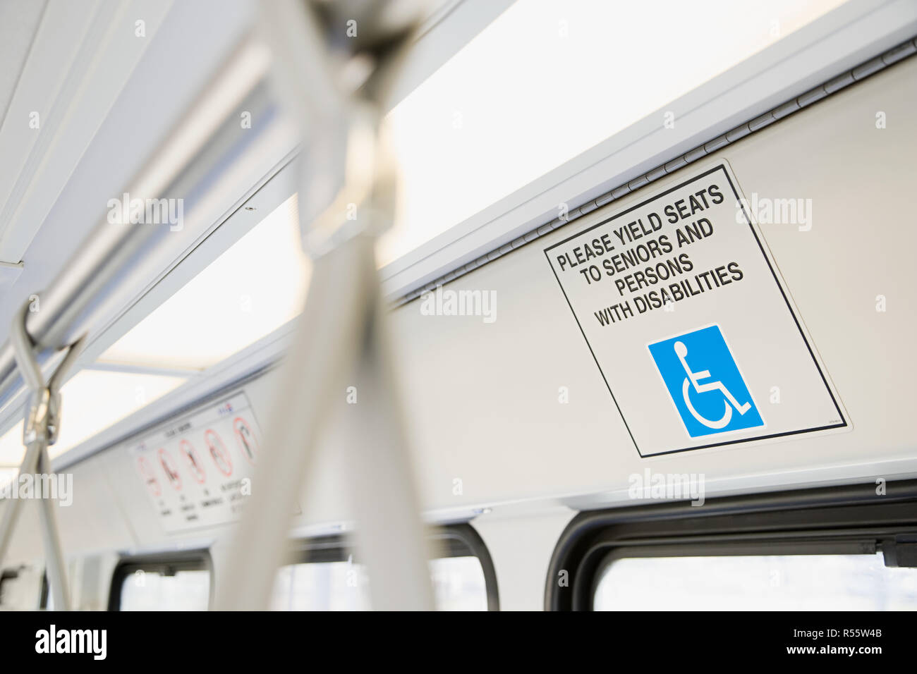 Inside light rail train Stock Photo - Alamy