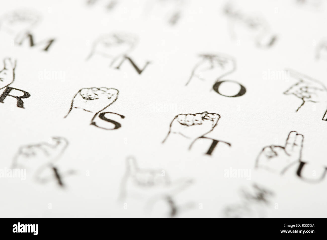 Sign language instructions Stock Photo - Alamy