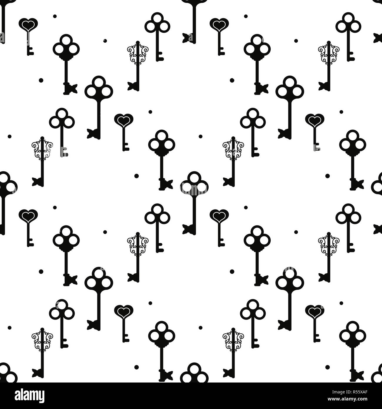 Vintage keys pattern. Seamless background with old keys. eps 10 Stock ...