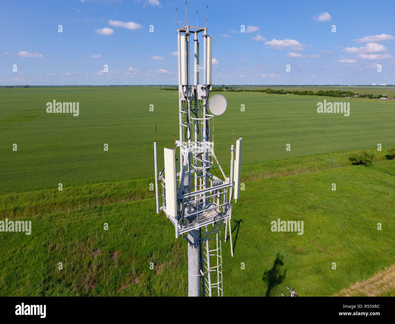 Cellular tower. Equipment for relaying cellular and mobile signal Stock ...