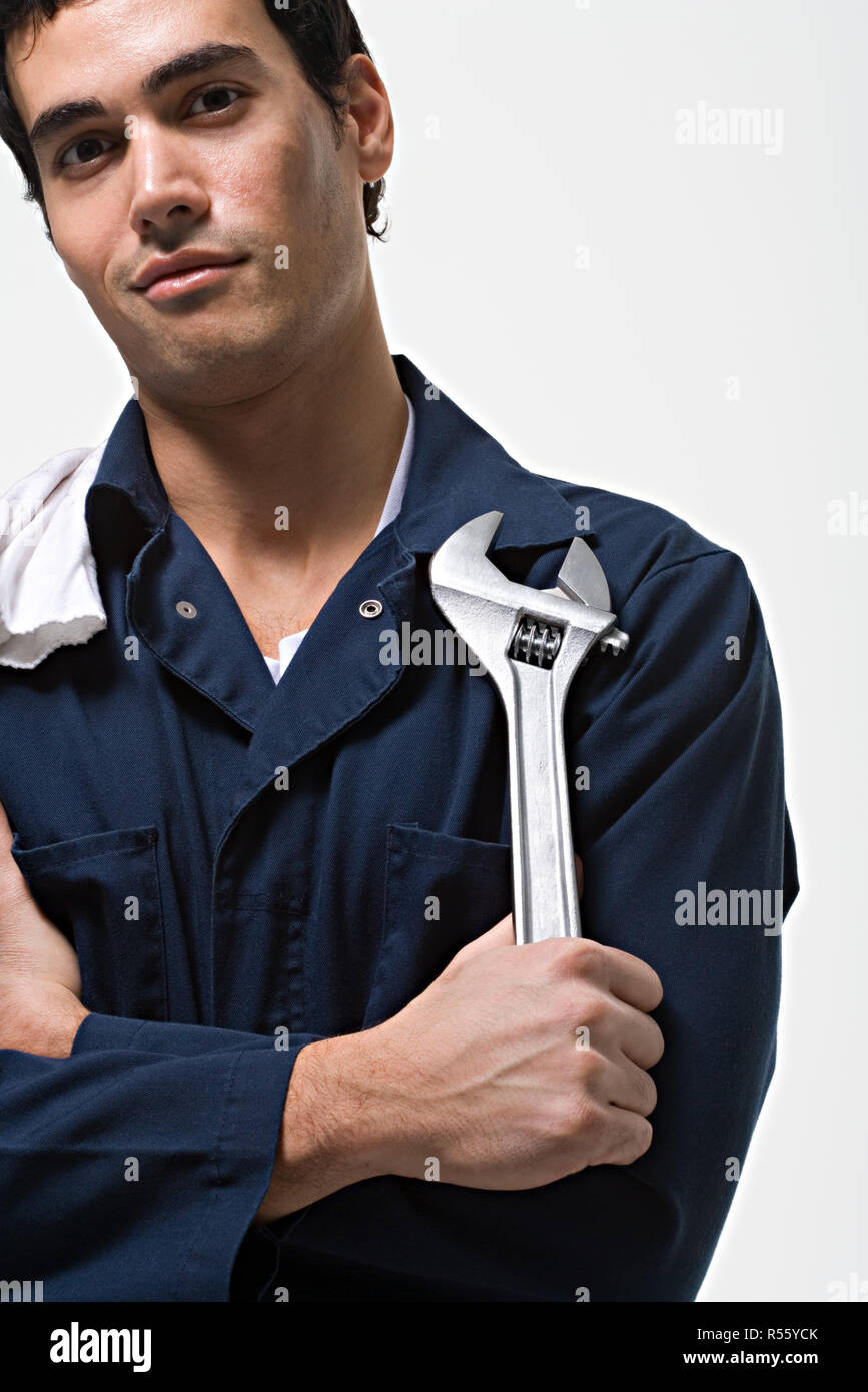 Portrait of a mechanic Stock Photo - Alamy