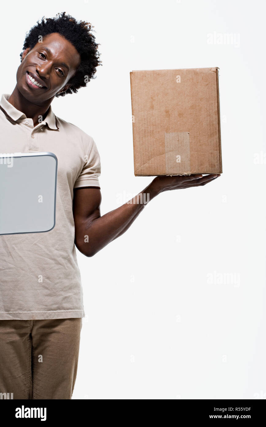 Portrait of a delivery man Stock Photo - Alamy