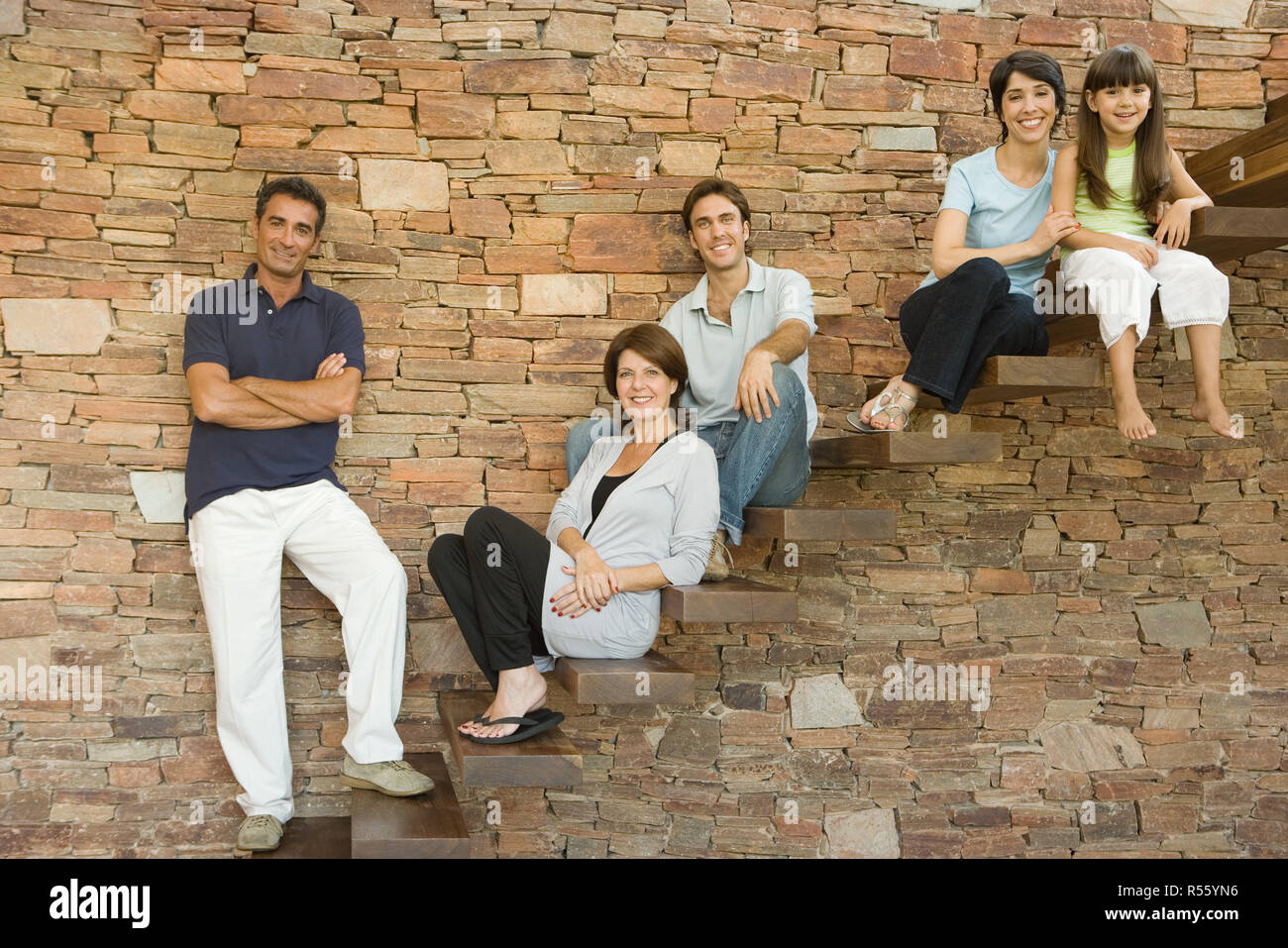 Family on steps multi generational hi-res stock photography and images ...