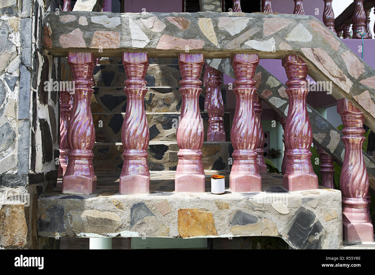 ceramic column pink detail Stock Photo - Alamy
