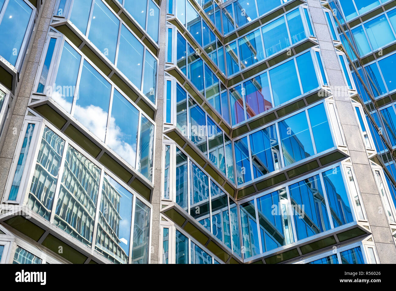 Office block windows abstract, Victoria street , London, England Stock ...