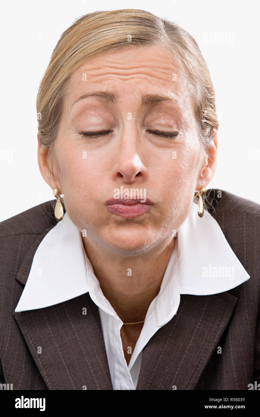 Woman making a face Stock Photo - Alamy