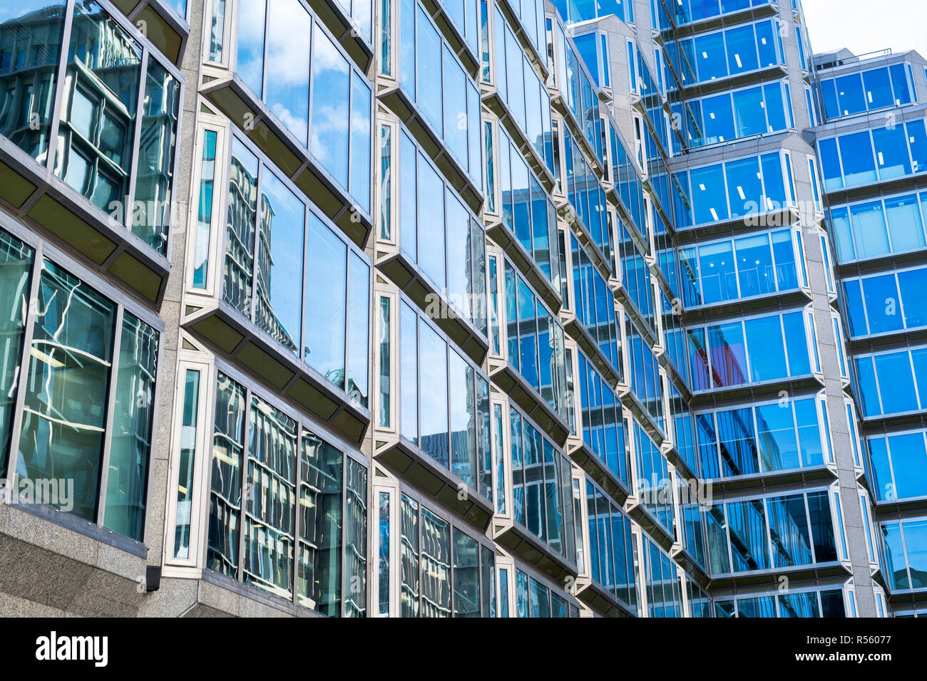 Office block windows abstract, Victoria street , London, England Stock ...