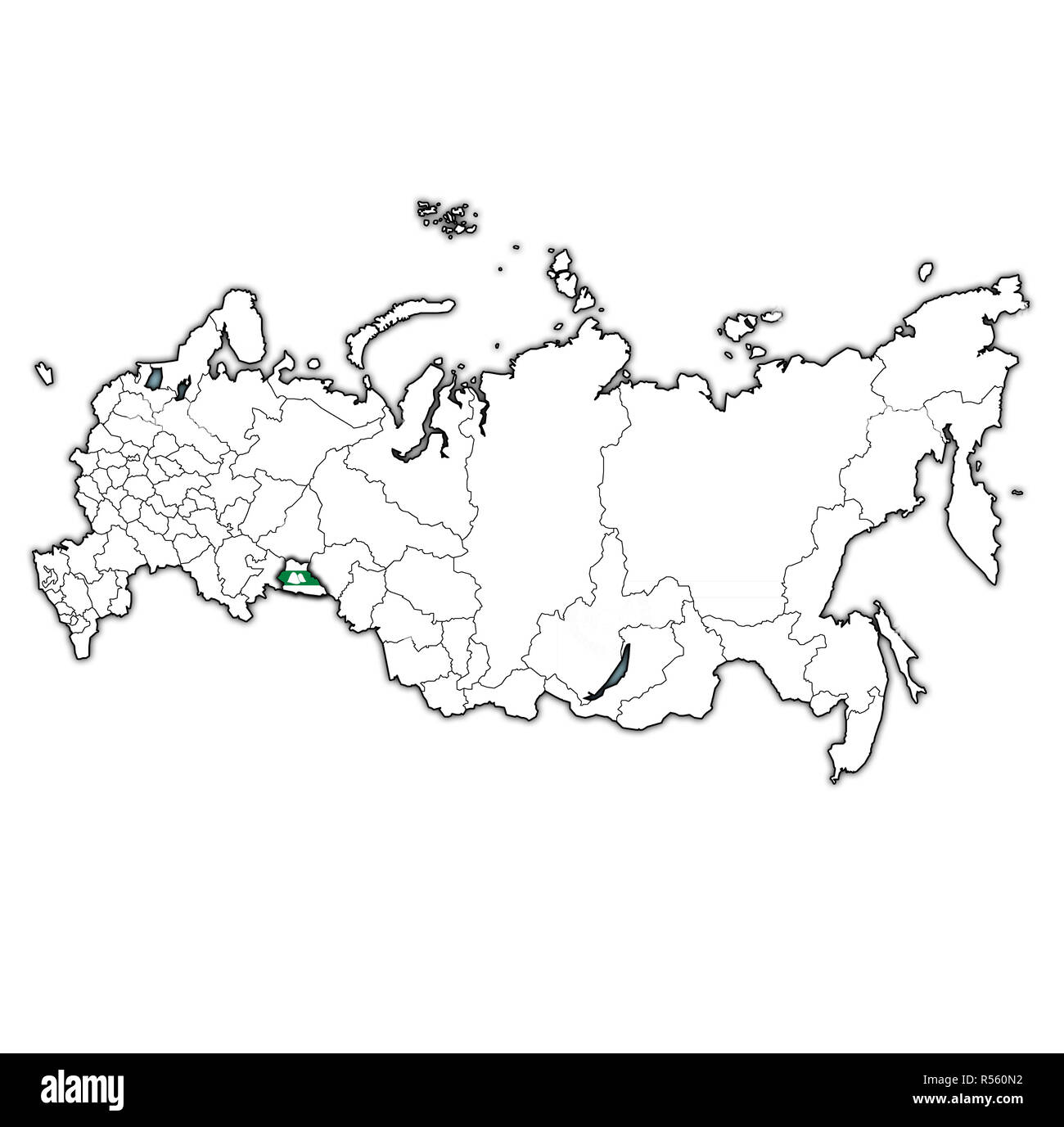 emblem of kurgan oblast on map with administrative divisions and ...