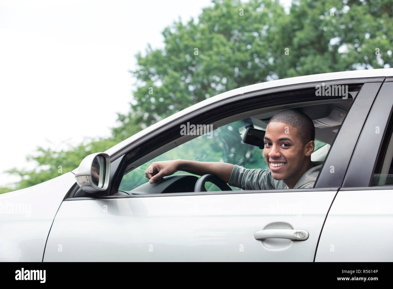 African american teen boy driving hi-res stock photography and images ...