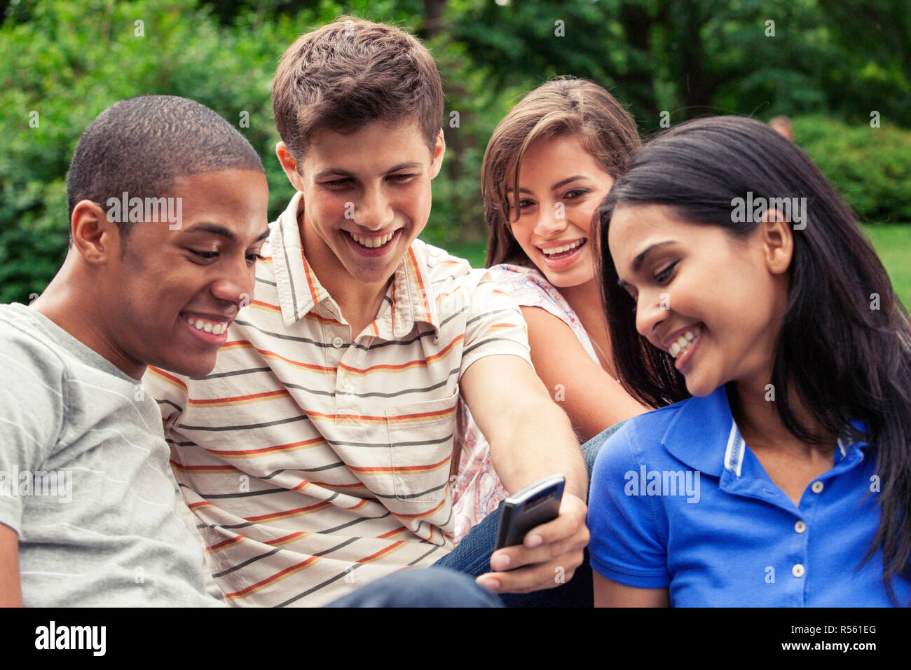 Teenage friends spending time together Stock Photo - Alamy
