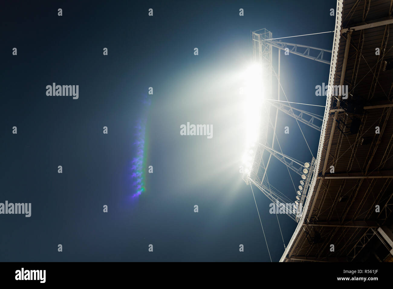 View of stadium lights at night Stock Photo - Alamy