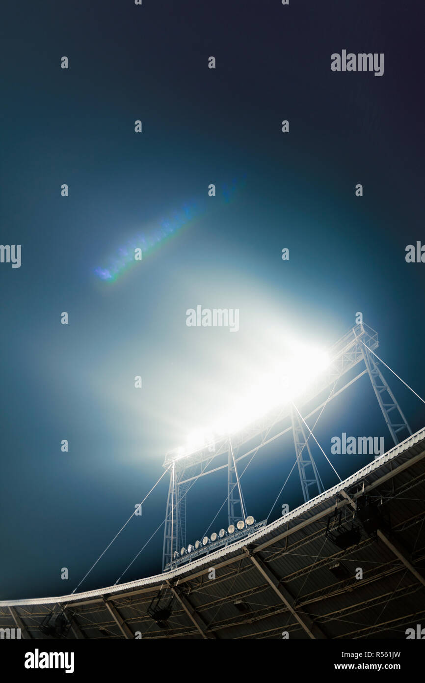 View of stadium lights at night Stock Photo - Alamy
