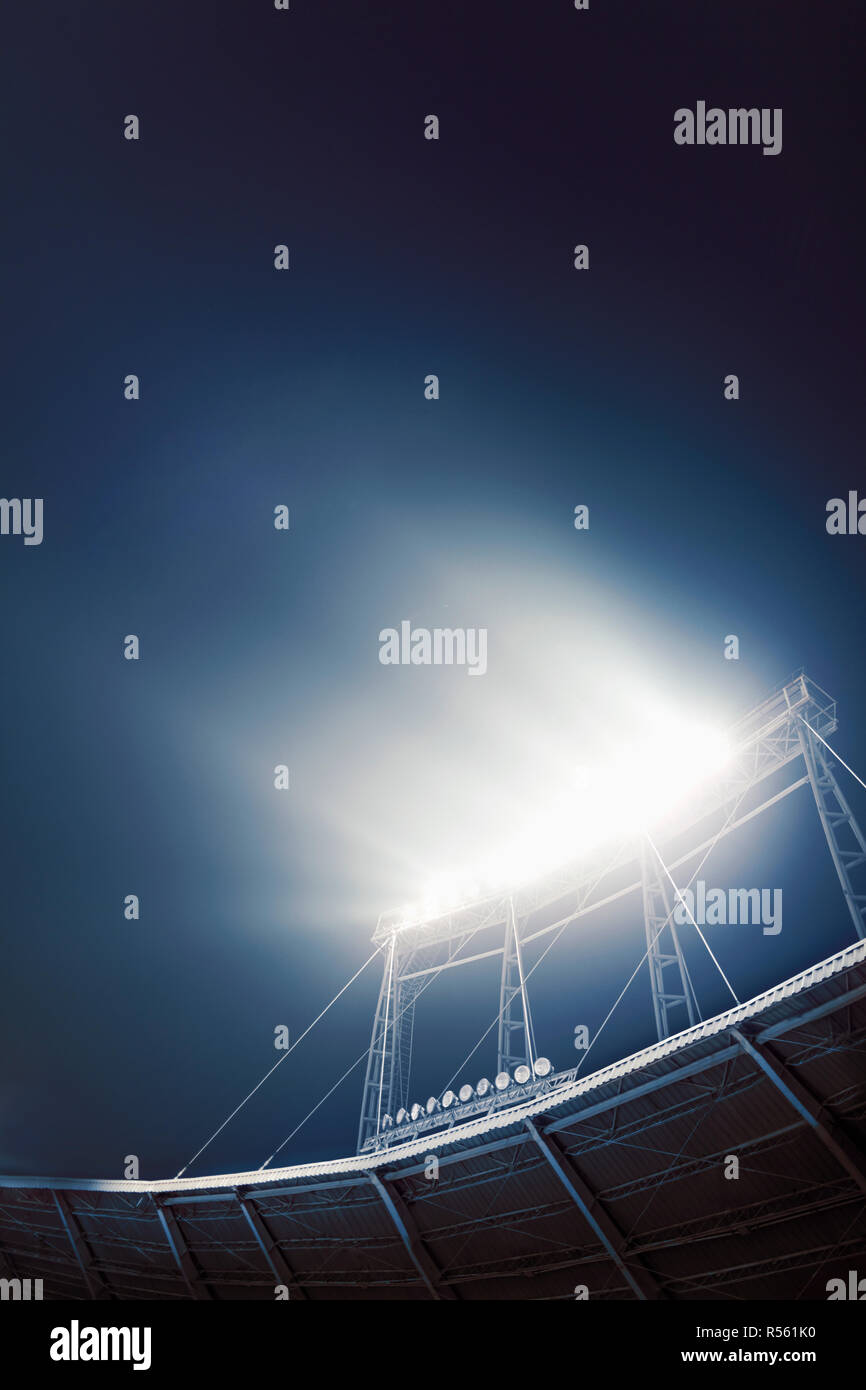 View of stadium lights at night Stock Photo - Alamy