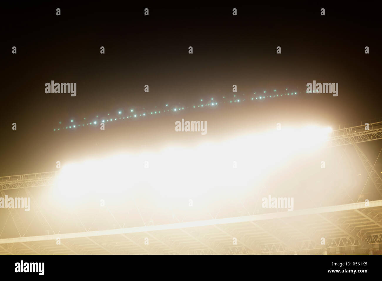 View of stadium lights at night Stock Photo - Alamy