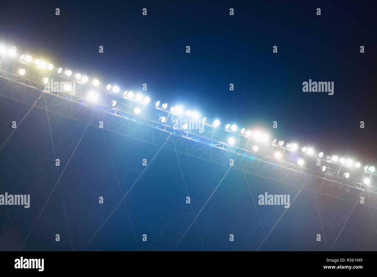 View of stadium lights at night Stock Photo - Alamy