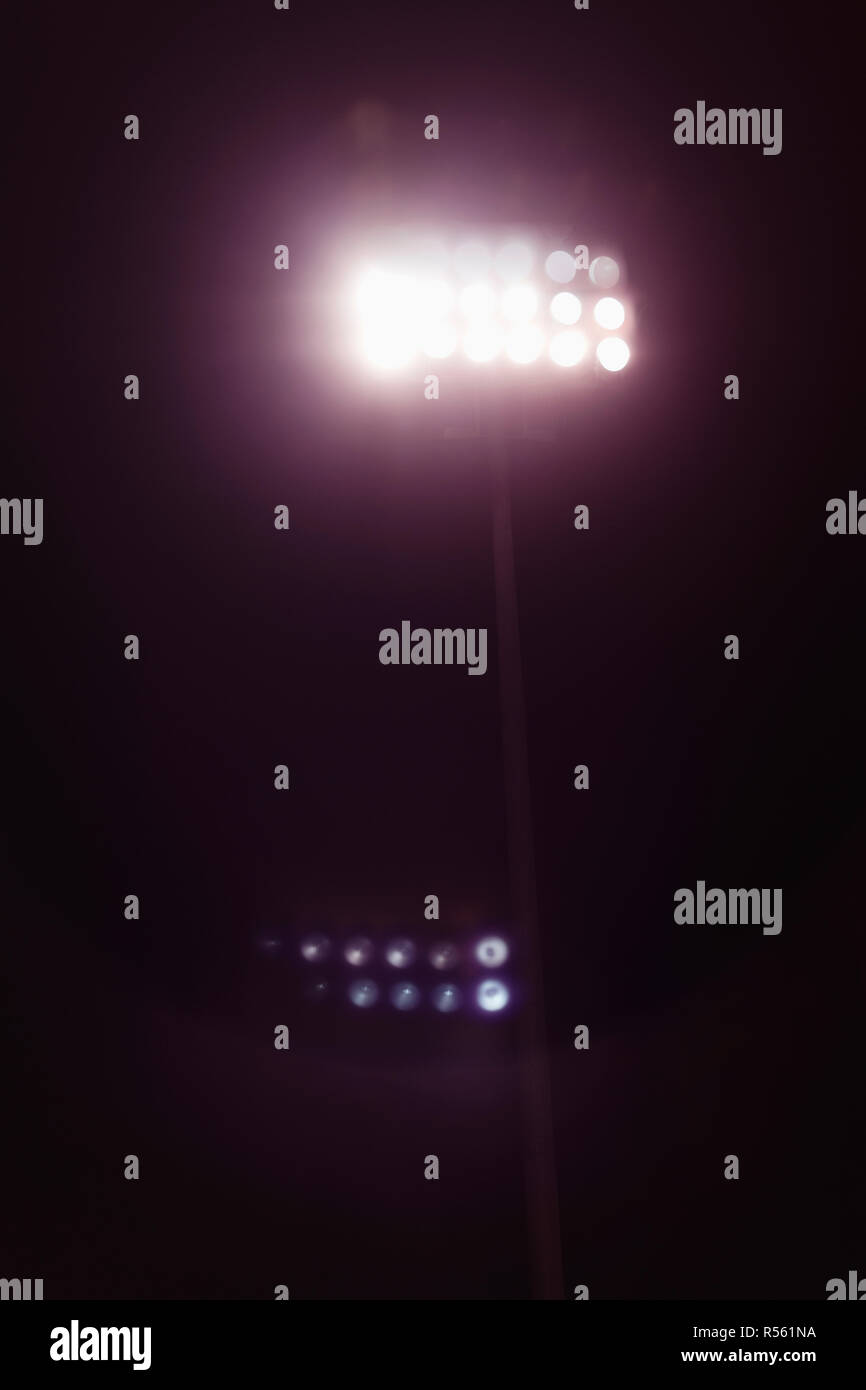 View of stadium lights at night Stock Photo - Alamy