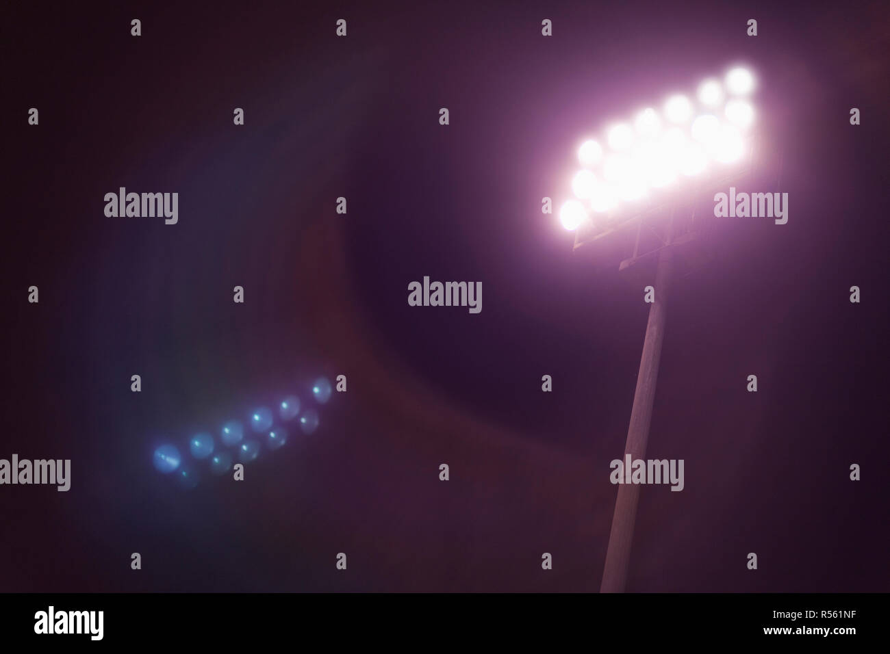 View of stadium lights at night Stock Photo - Alamy