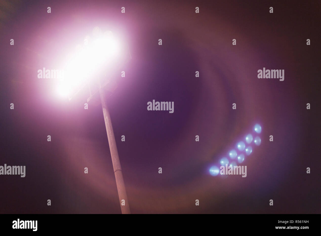 View of stadium lights at night Stock Photo - Alamy