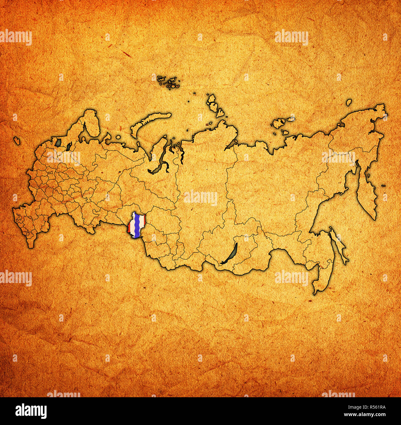 emblem of omsk oblast on map with administrative divisions and borders ...