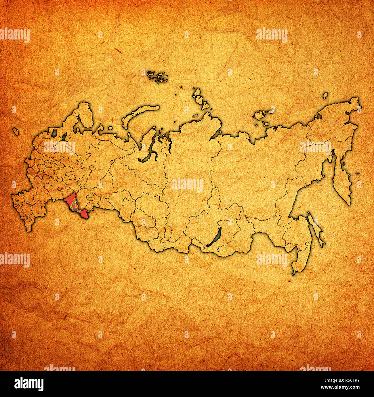 emblem of orenburg oblast on map with administrative divisions and ...