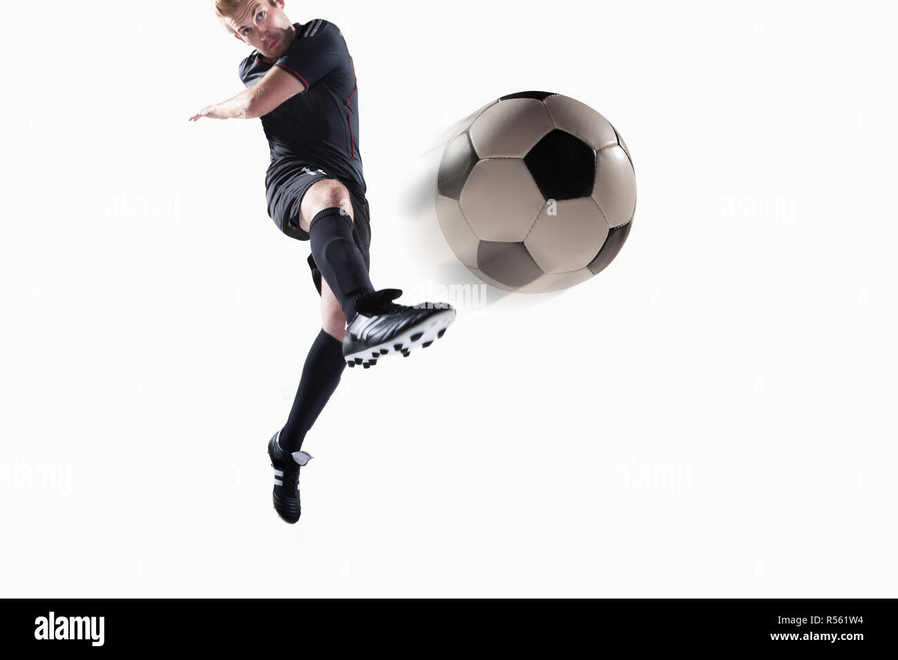 Soccer ball flying out hi-res stock photography and images - Alamy