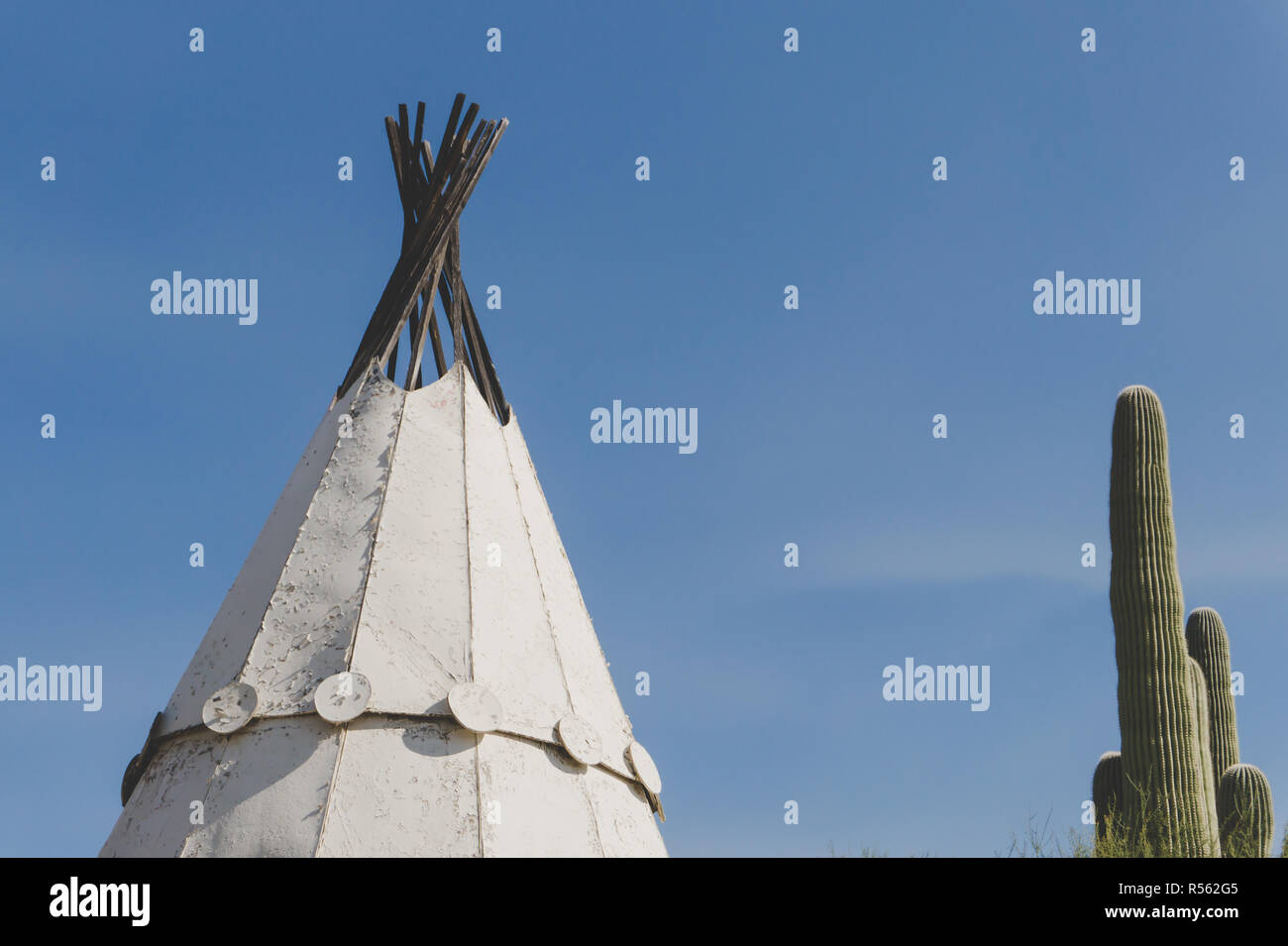 Tee-Pee structure in Tucson Arizona -- perhaps a crumbling roadside ...
