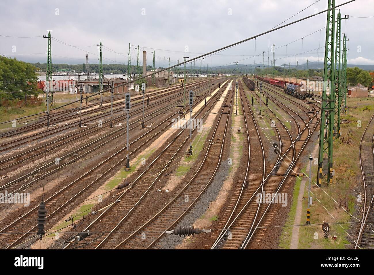 Railway Station Tracks Stock Photo - Alamy