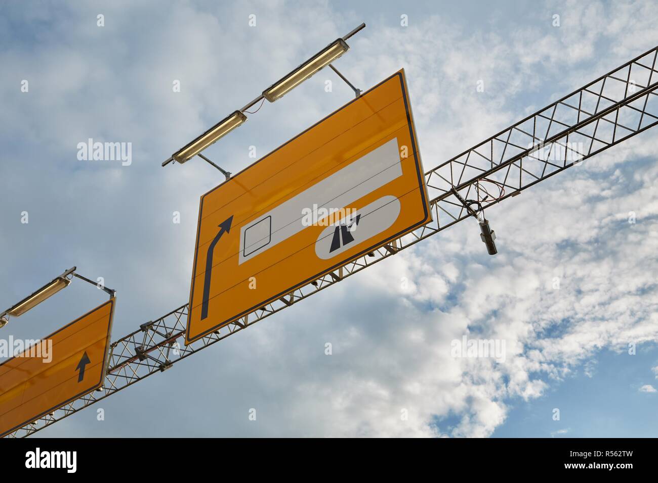 Direction signboard on a highway Stock Photo - Alamy