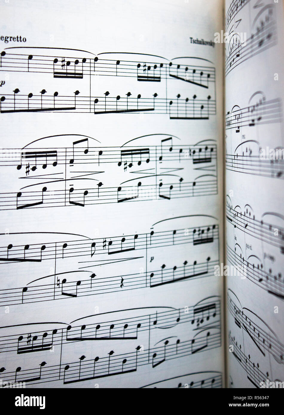 Book with piano sheet music hi-res stock photography and images - Alamy